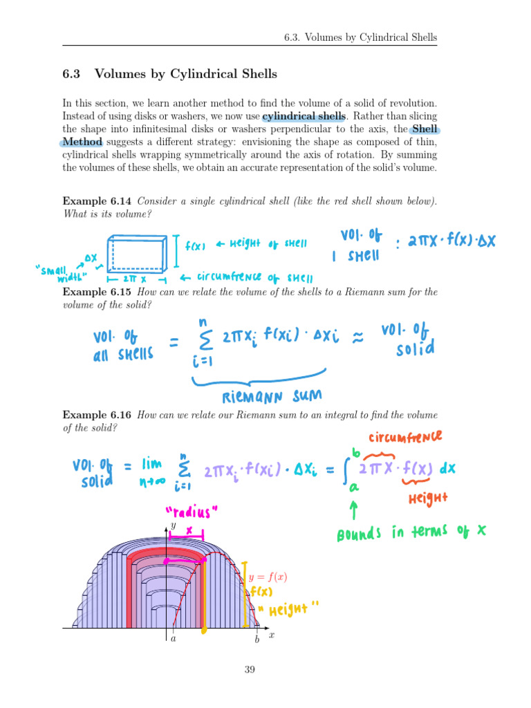 6.3 Volumes by Cylindrical Shells | PDF | Euclidean Geometry ...