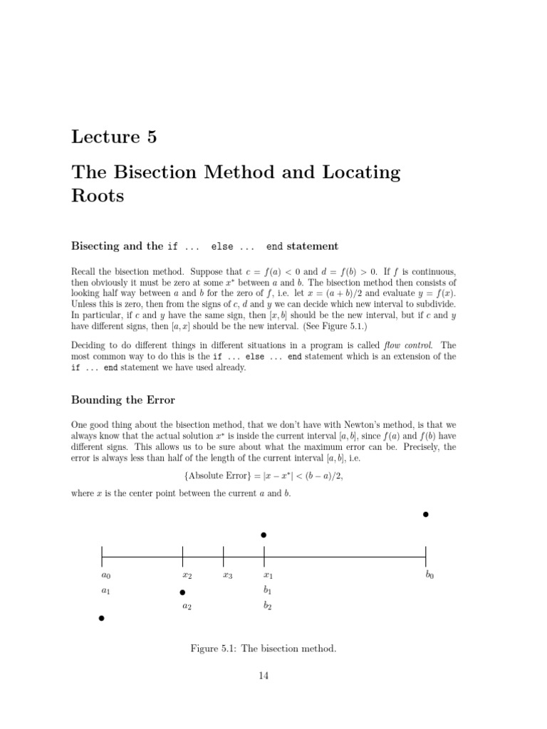 Bisection Method & Root Finding | PDF