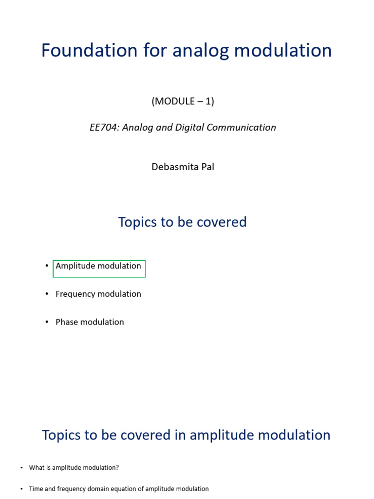 3.analog Communcation | PDF | Modulation | Telecommunications Engineering
