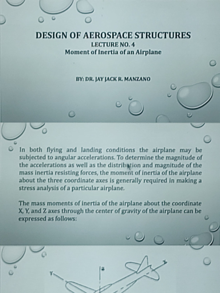 Moment and Inertia of An Airplane 1 | PDF | Geometry | Physics