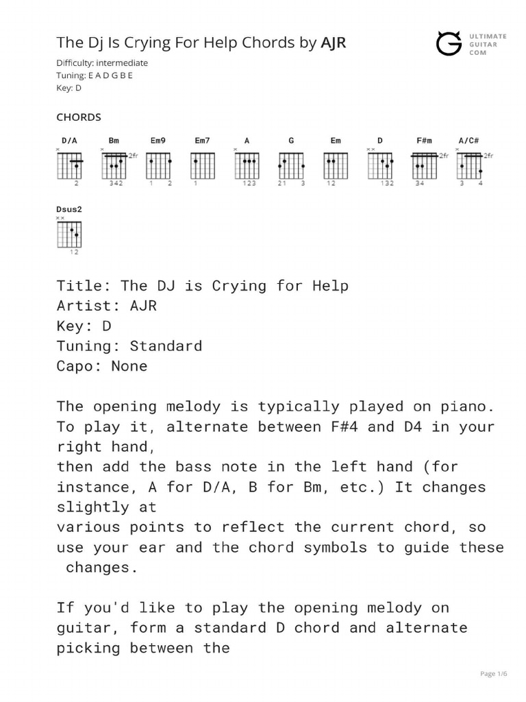 The DJ Is Crying For Help Chords | PDF