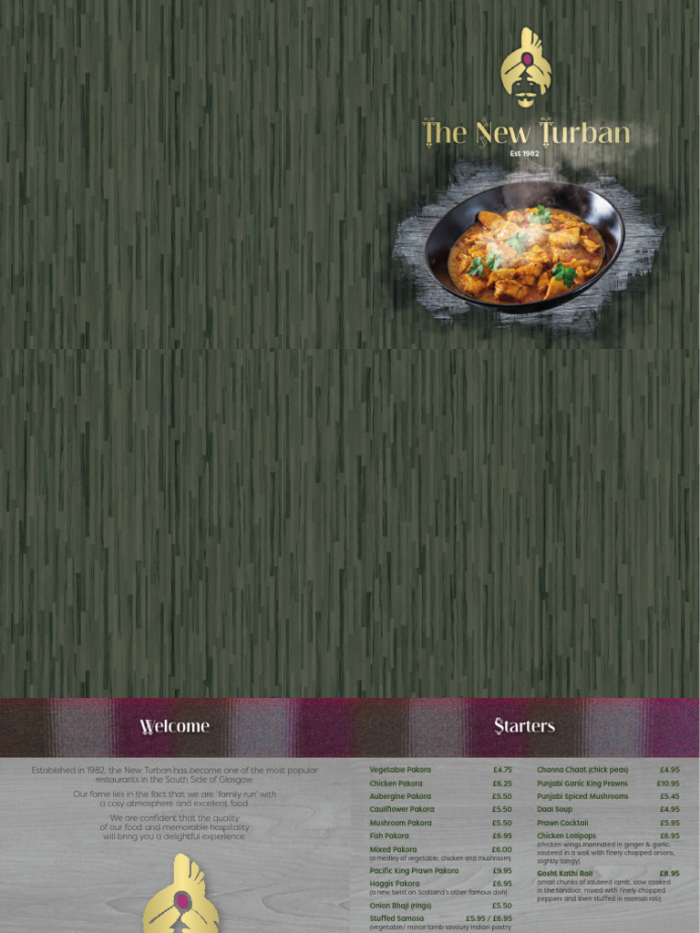 The New Turban Menu 2022 | PDF | Indian Cuisine | Curry