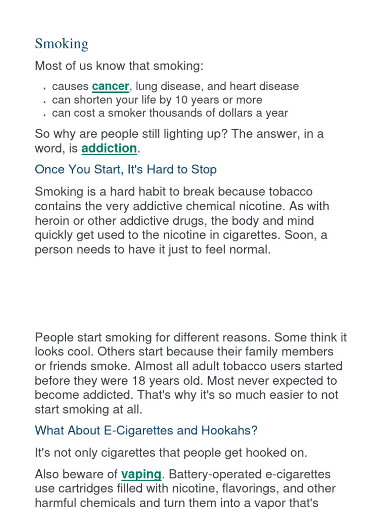 Smoking | PDF | Electronic Cigarette | Cigarette
