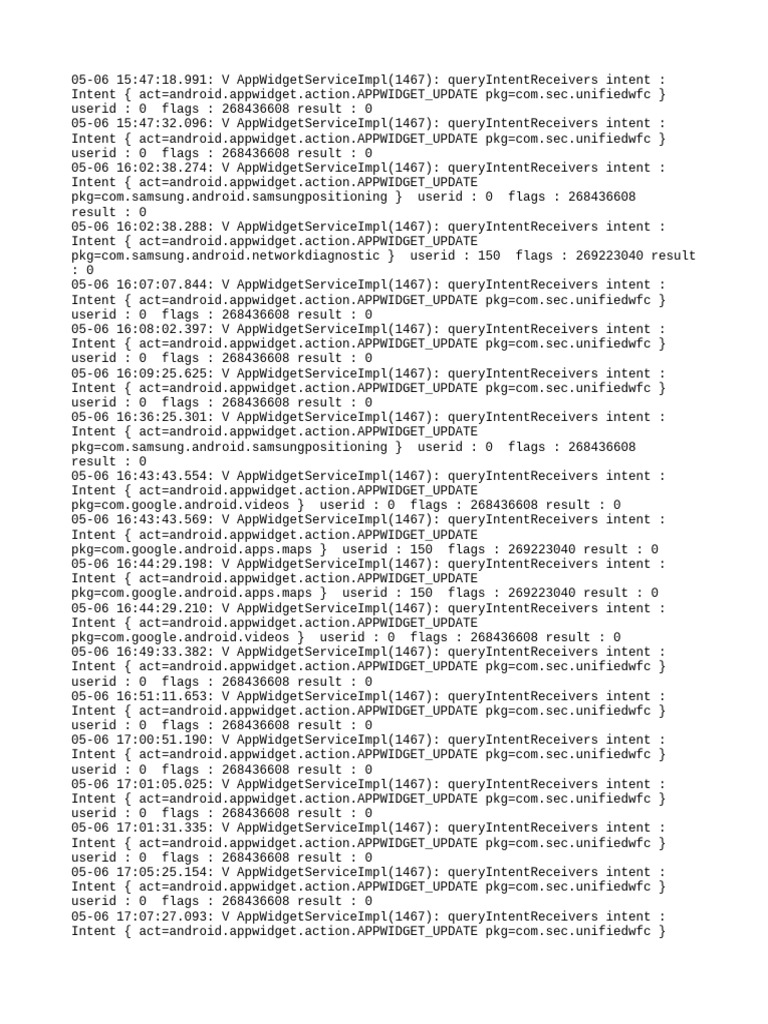 Appwidget History Log1 | PDF