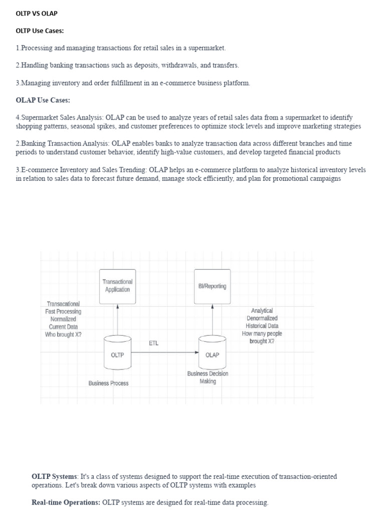 OLTP vs OLAP: Business Insights | PDF | Data Warehouse | No Sql