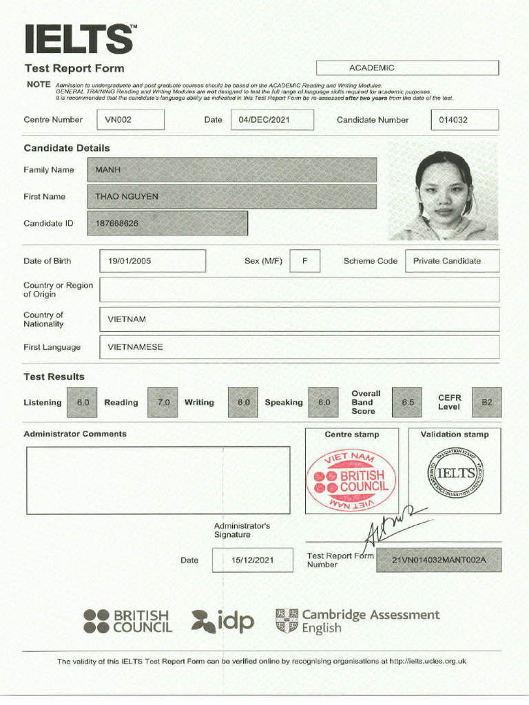 IELTS Certificate | PDF