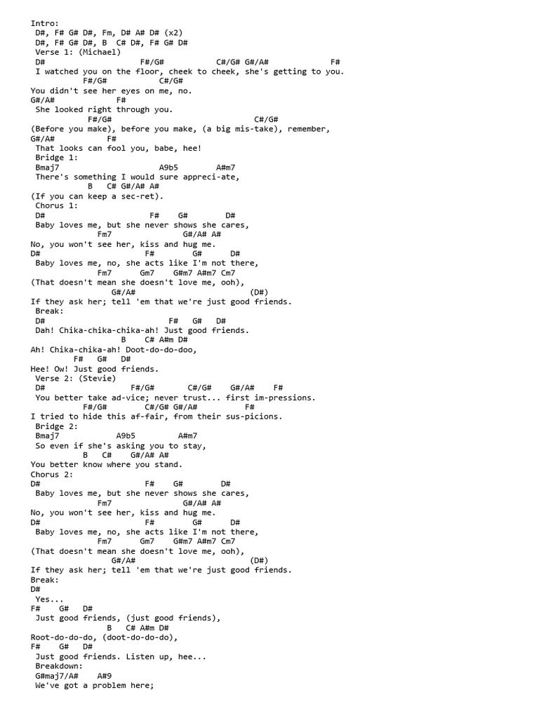 Michael Jackson - Just Good Friends | PDF | Recorded Music | Songs