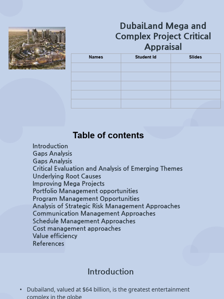 Dubailand Mega and Complex Projecttt-1 | PDF | Risk Management | Risk