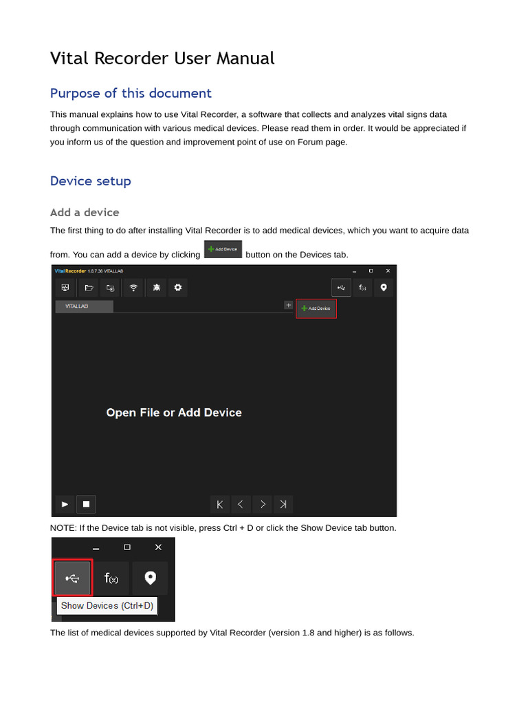 !vital Recorder User Manual | PDF | Computer File | File Format