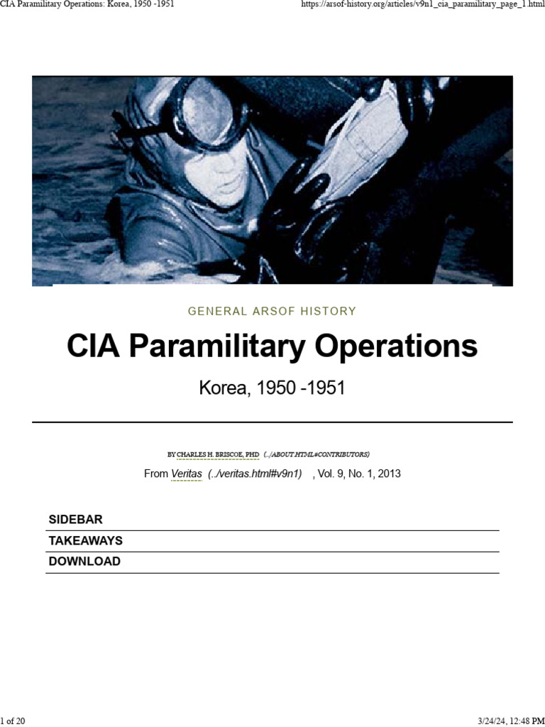 CIA Paramilitary Operations Korea, 1950 -1951 - Hans Tofte | PDF ...