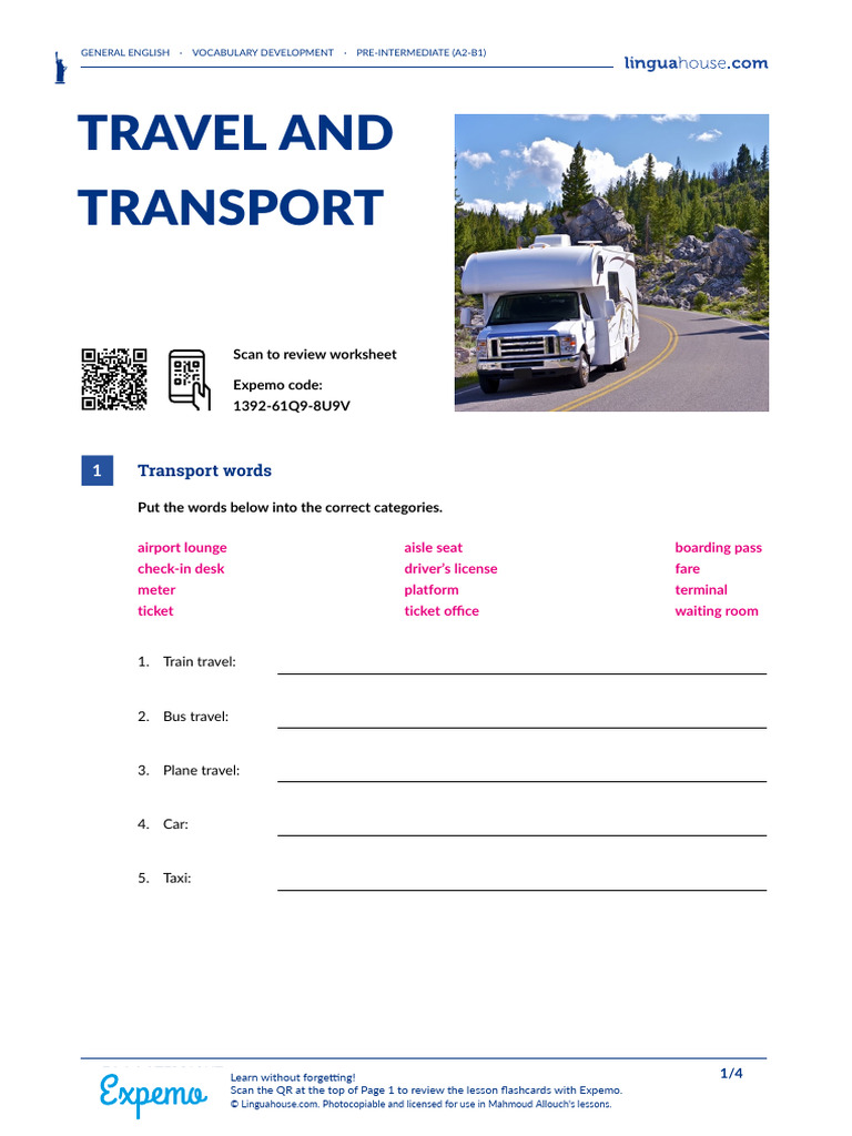 travel-and-transport-american-english-teacher-ver2 | PDF | Transport