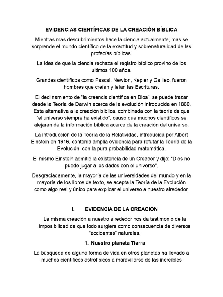 Evidencias Científicas de La Creación Bíblica | PDF | Tierra | Circuncisión