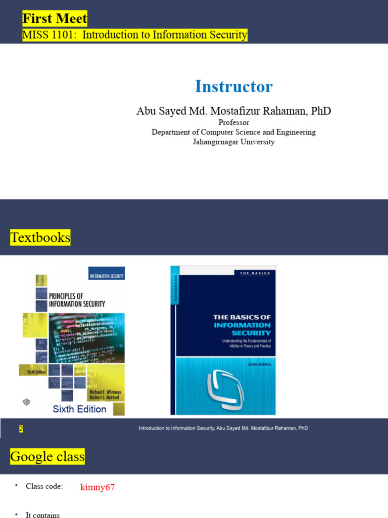 Lecture1 Introduction | PDF | Information Security | Security