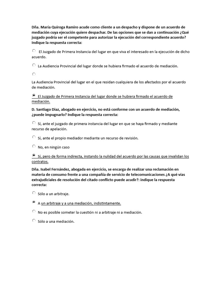Examen Mediacion 2023 Online | PDF | Mediación | Arbitraje