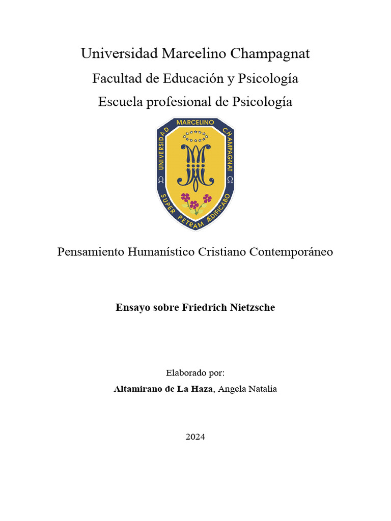 Ensayo Sobre Friedrich Nietzsche | Descargar gratis PDF | Friedrich Nietzsche | Moralidad