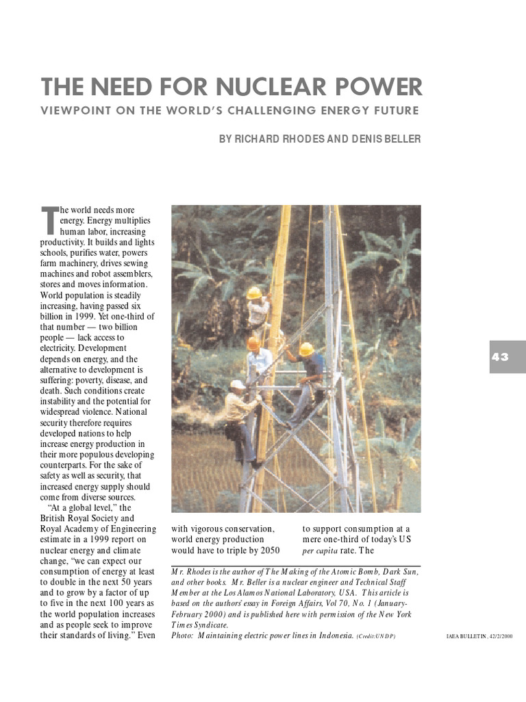 The Need For Nuclear Power: Viewpoint On The World'S Challenging Energy ...