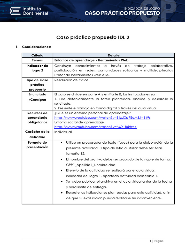 IDL2 - Caso - Práctico - Propuesto - Gest Aprendizaje 12 | PDF | Creatividad | Modificación de ...