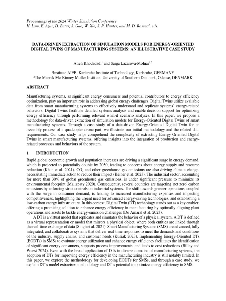 Data Driven Extraction Of Simulation Models For Energy Oriented Digital