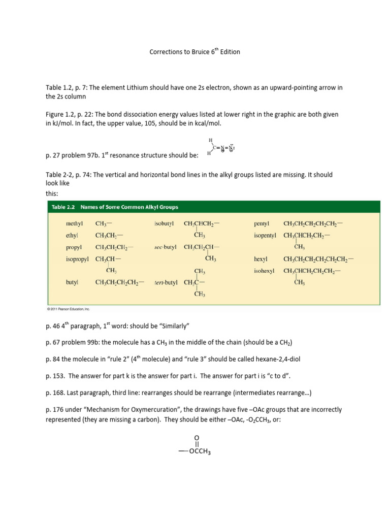 Corrections for 2-Cyclopropylhexane | PDF | Amine | Chemical Reactions