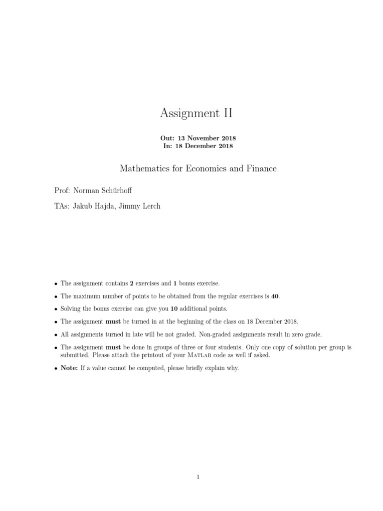 Assignment MEF 2 2018 | PDF | Estimator | Probability Distribution