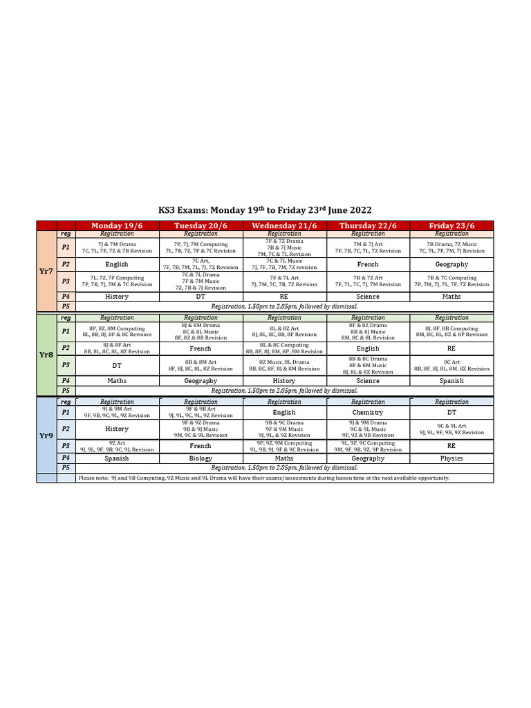 Revision Timetable | PDF