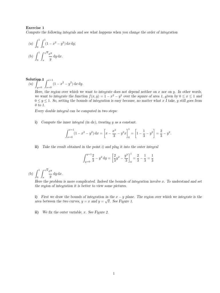 Double Integrals | Download Free PDF | Coordinate System | Integral