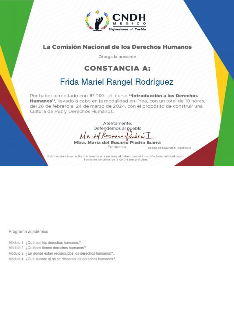 Constancia CNDH | PDF
