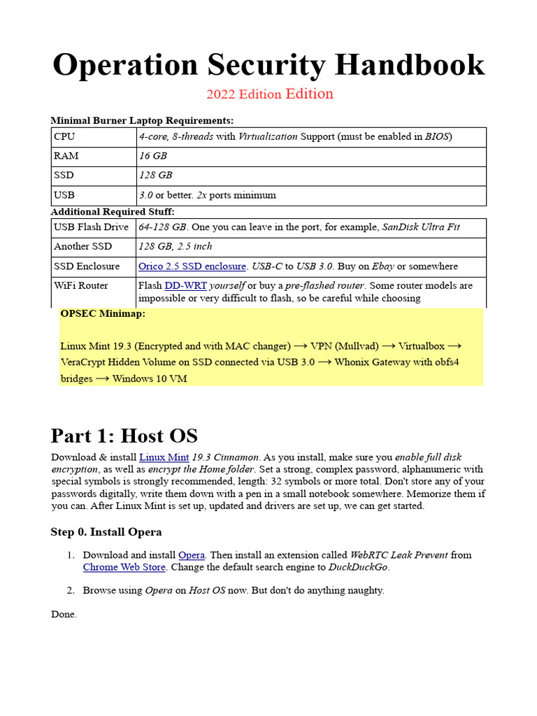 Advanced OPSEC Setup Guide | PDF | Usb Flash Drive | Ip Address