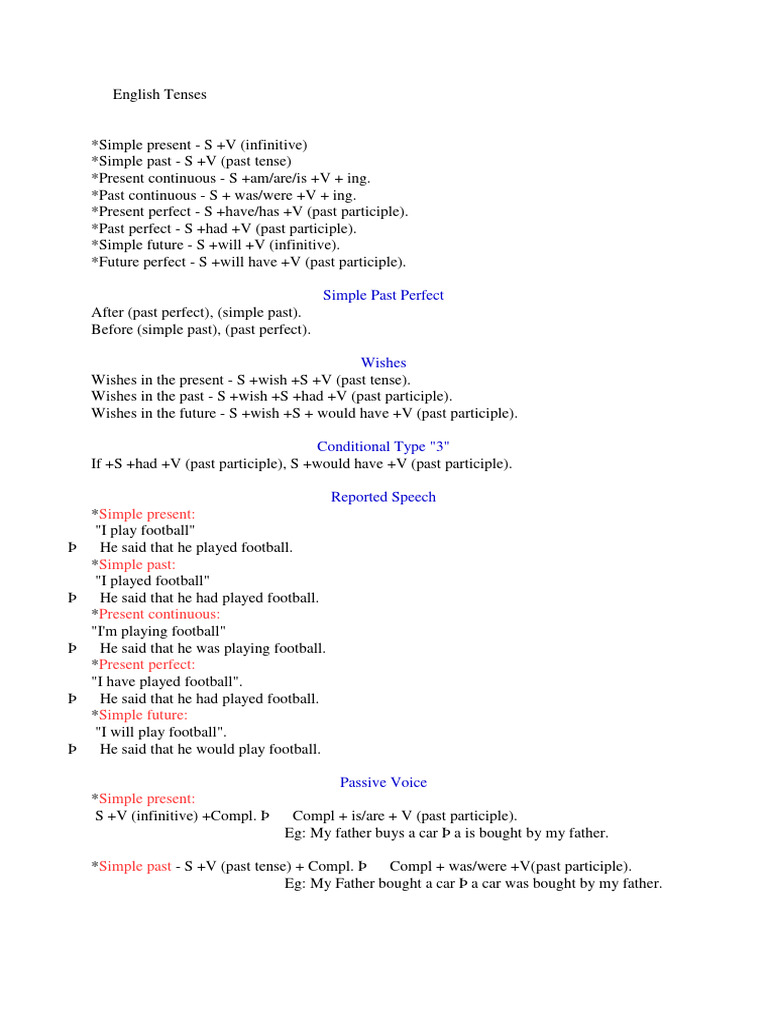 English Tenses | Download Free PDF | Syntax | Linguistic Morphology