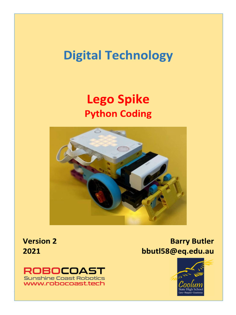 Lego Spike Python Booklet From Robocoast - Tech | PDF