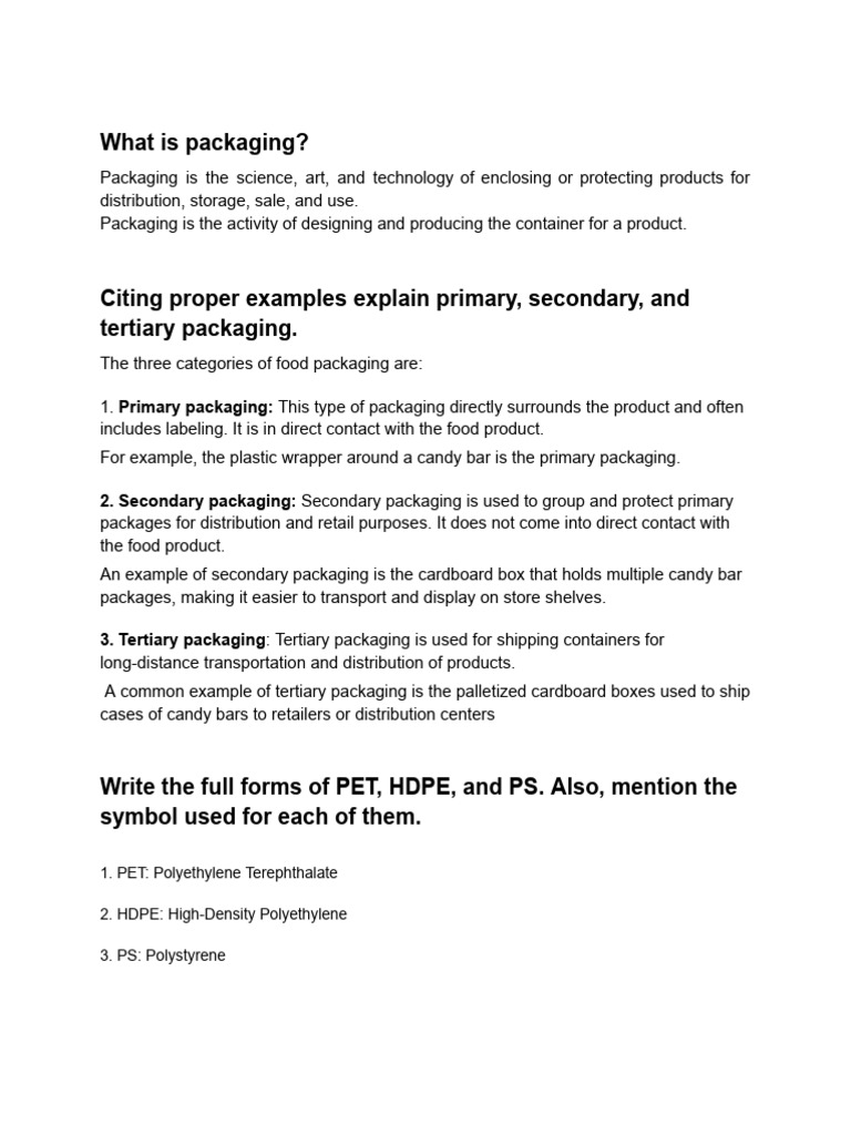 Food Packaging Solved Answer | PDF | Glasses | Packaging And Labeling