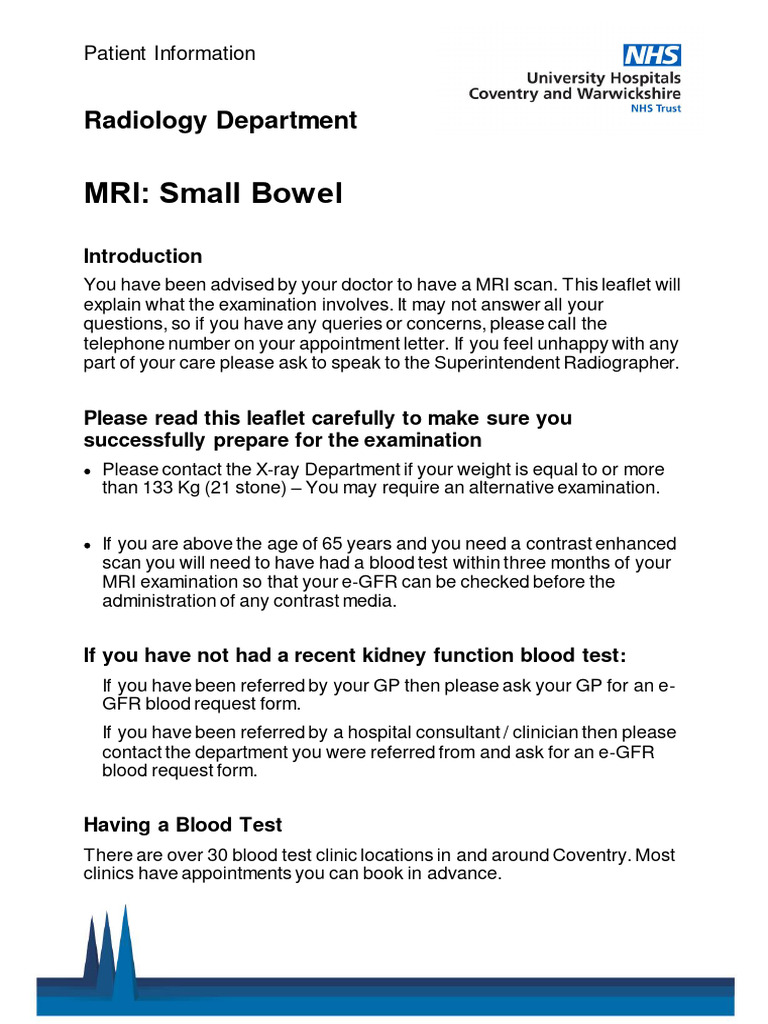 MRI Small Bowel | PDF | Magnetic Resonance Imaging | Radiology