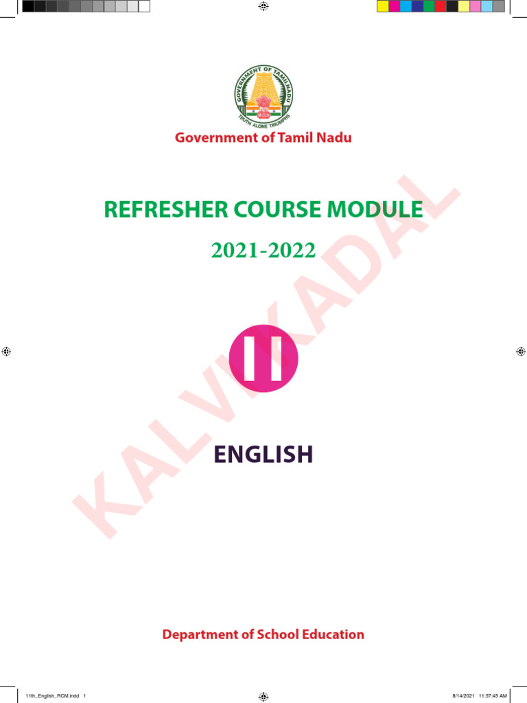 11th English Refresher Module | PDF | Part Of Speech | Verb