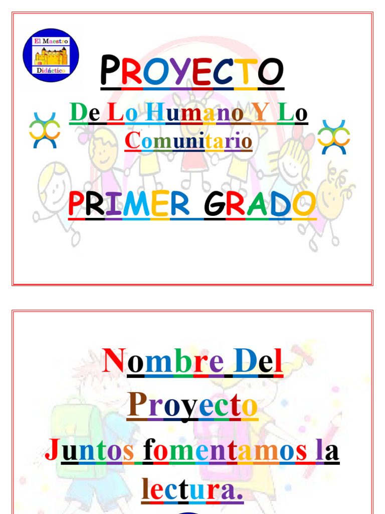 Proyecto 1 Grado, Juntos Fomentamos La Lectura. | PDF | Inclusión (Educación) | Escuelas