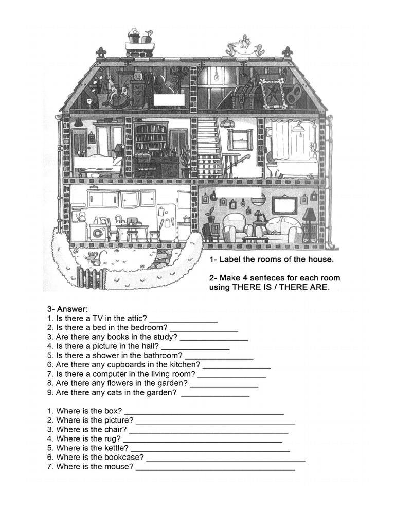 House - Prepositions - There Is / There Are | PDF