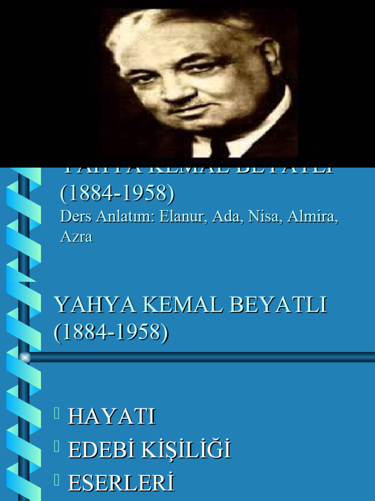 YAHYA KEMAL BEYATLI Sunum | PDF