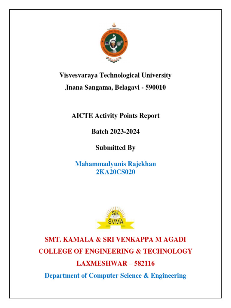 AICTE Activity Report | PDF | Public Health