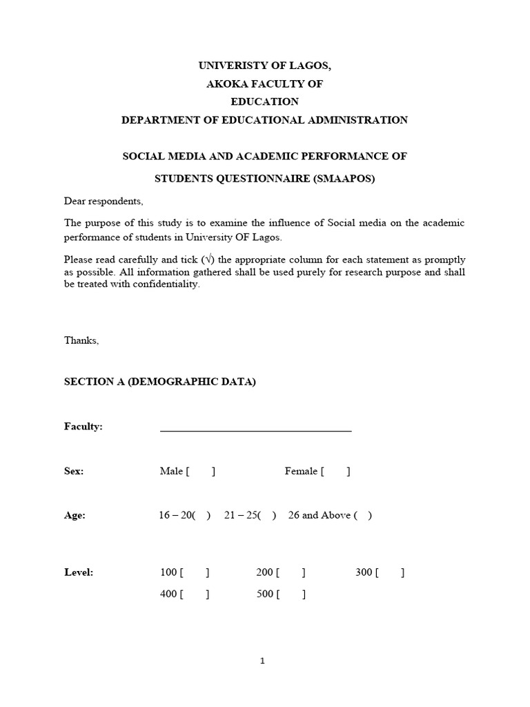 research-questionnaire | PDF | Popular Culture & Media Studies | Social ...