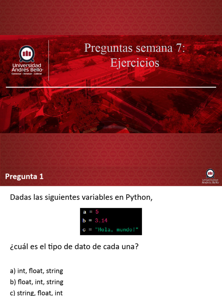 Semana 07 - Ejercicios | PDF | Python (lenguaje de programación) | Programación de computadoras