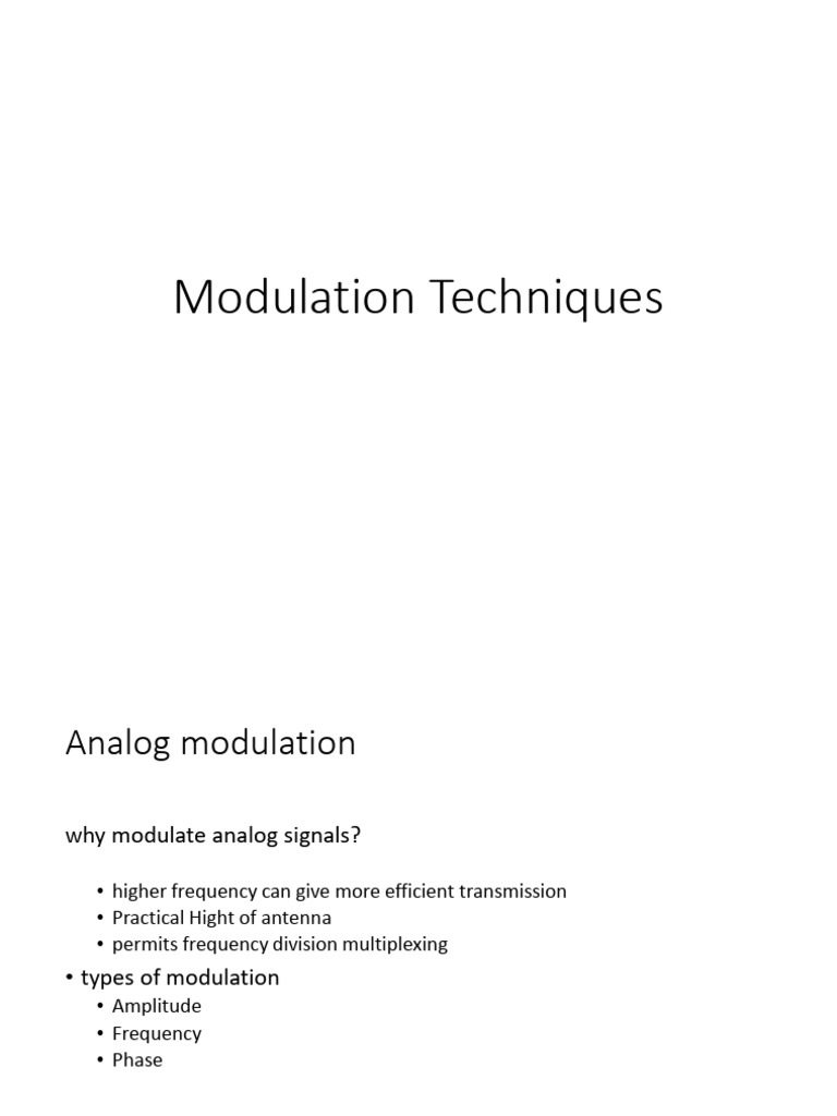 Chapter-6 Modulation Techniques | PDF | Modulation | Digital Signal