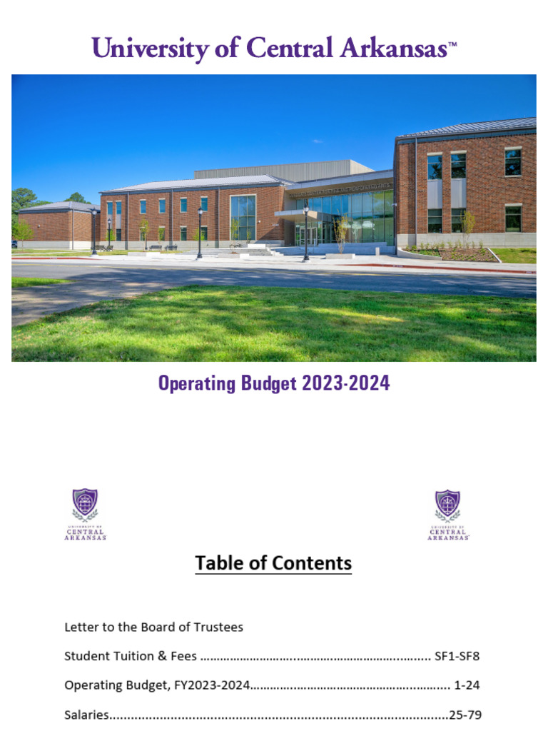 UCA Operating Budget FY 2023-2024 | PDF | Cost Of Living | Salary
