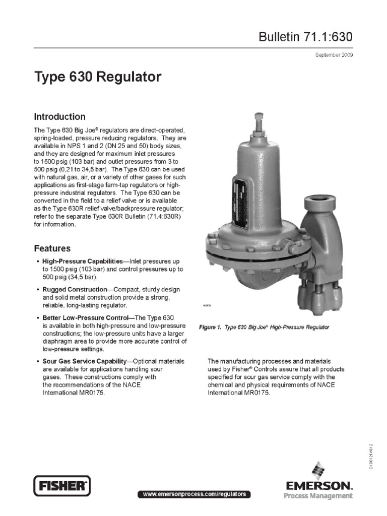 Regullador Fisher 630 | PDF