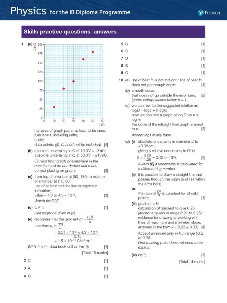 Pearson 1138594 - Skills - Practice - Questions | PDF | Slope | Uncertainty