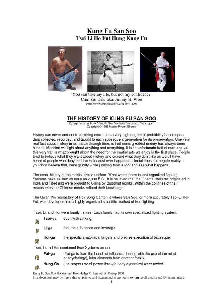Kung Fu San Soo-Tsoi Li Ho Fut Hung Kung Fu | PDF
