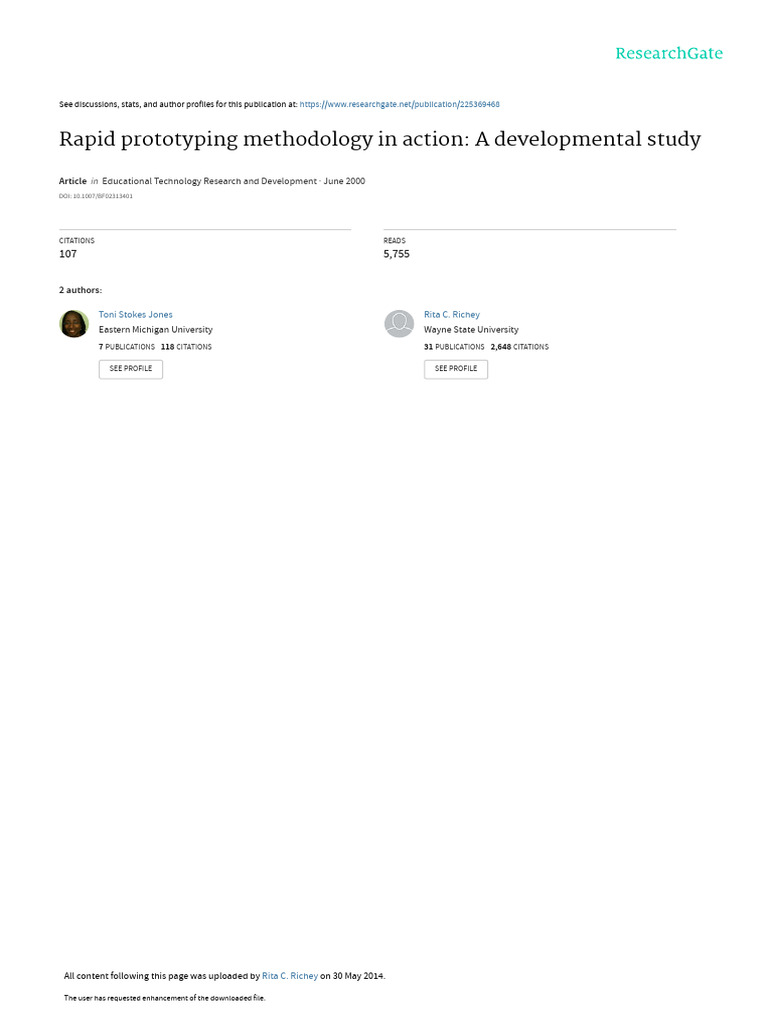 Rapid Prototyping in Instructional Design | PDF | Prototype | Usability