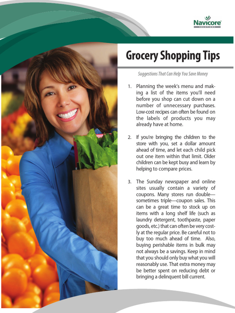 Grocery Shopping Tips | PDF | Coupon | Grocery Store