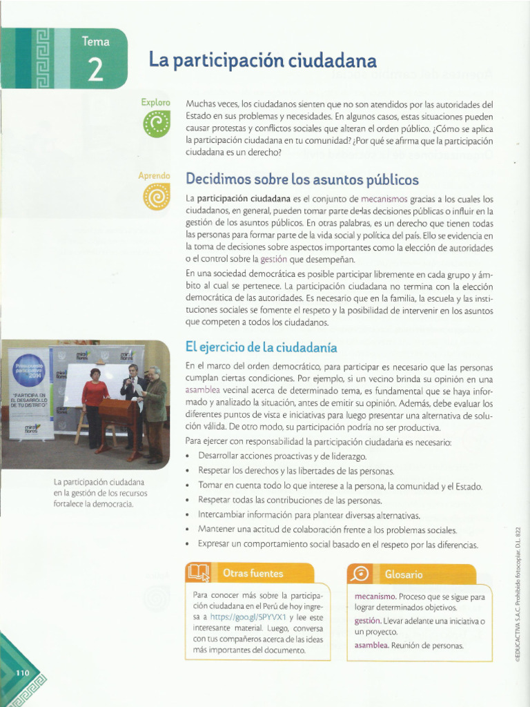 DPCC 4° - Unidad 2 - Tema 2 - La Participación Ciudadana | PDF | Participación pública | Reino Unido