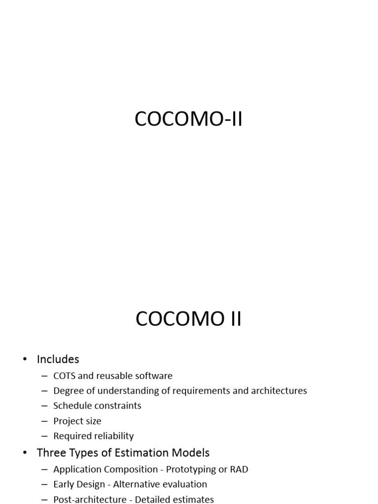 Cocomo 2 | Download Free PDF | Object (Computer Science) | Application Software