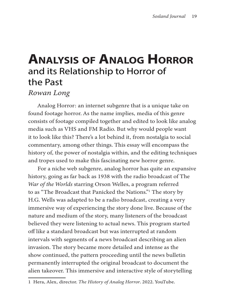 History and Impact of Analog Horror | PDF | Horror Films | Nostalgia